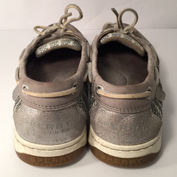 Sperry | Shoes | Sperry Angelfish Boat Shoes Gray Silver Size 75m ...